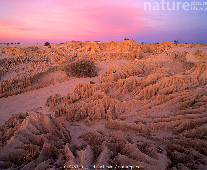 Stock photo of Lunettes, massive dune ridges formed from clay and sand ...