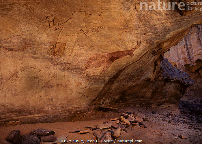 Stock photo of Rock painting of figure, sometimes known as the 'Great ...