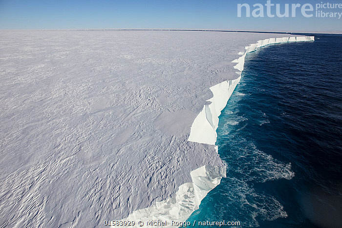 Stock photo of Aerial view of the Ross Ice Shelf, the largest ice shelf ...
