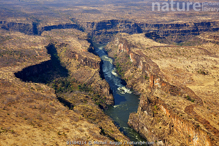 Stock photo of Aerial view of Batoka Gorge, Zambezi river downstream of ...
