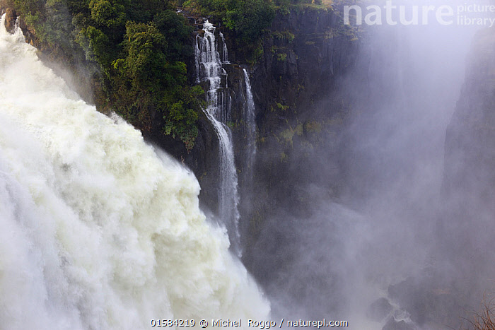 Stock photo of Victoria Falls Waterfall, Zambezi River at the border of ...