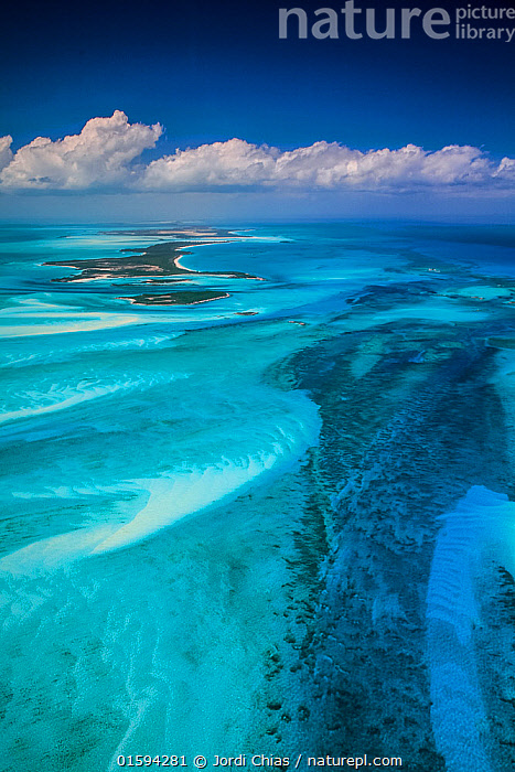 Stock photo of Aerial view of eastern Bahamas Reefs, Atlantic Ocean ...