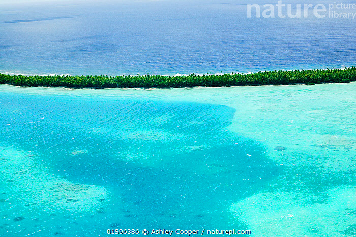 Stock photo of Aerial view of Funafuti atoll, Tuvalu, Pacific Ocean ...