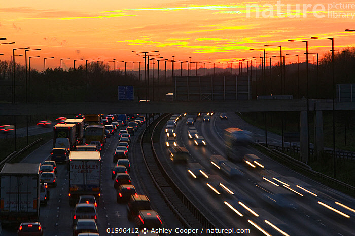 Stock photo of Rush hour traffic on the M60 motorway near Manchester UK ...