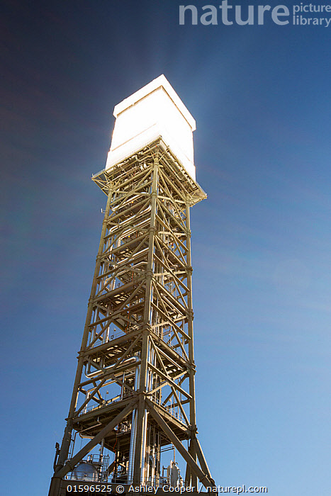 Stock photo of Sun rays reflected onto solar tower at Ivanpah Solar ...