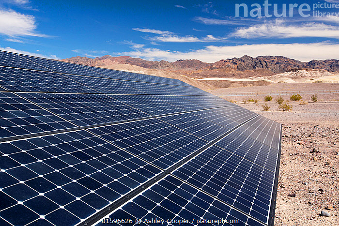 Stock photo of Solar panels at the Furnace Creek Visitor Centre in ...
