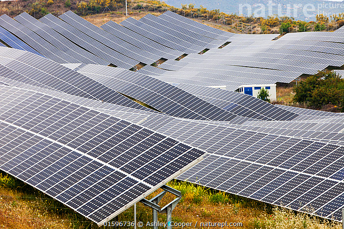 Stock photo of A photo voltaic solar power station near Lucainena de ...