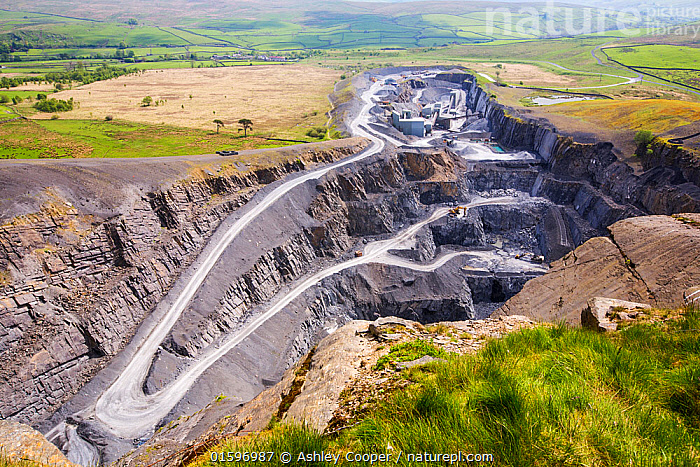 Stock photo of Dry Rigg gritstone quarry at Helwith Bridge in the ...