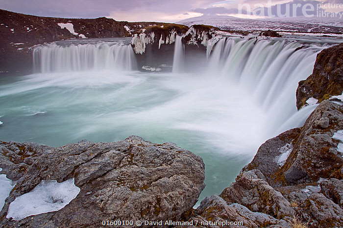 Stock photo of Godafoss Waterfall, 12 meter drop over a width of 30 ...