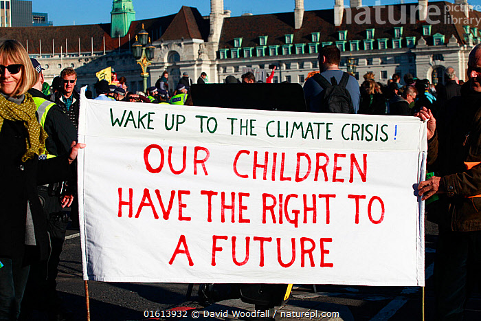 Stock photo of 'Wake up to the Climate Crisis. Our Children have a ...