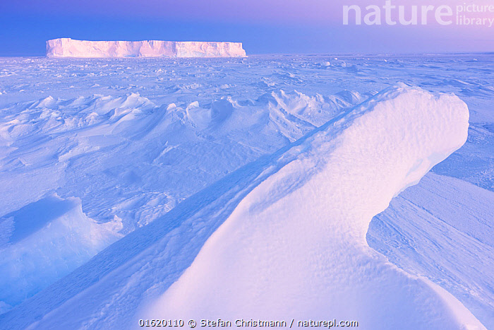 Stock photo of Frozen landscape with icebergs, Atka Bay, Queen Maud ...