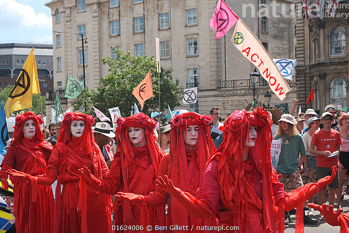 Stock photo of The Red Brigade performance artists on Extinction ...
