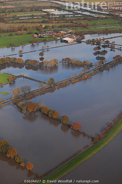Stock photo of Aerial view of Fishlake, South Yorkshire with floods ...