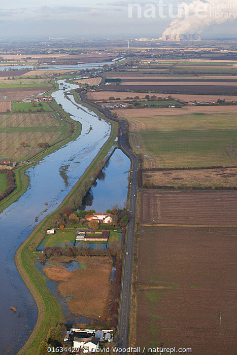 Stock photo of Aerial view of Fishlake, South Yorkshire with floods ...