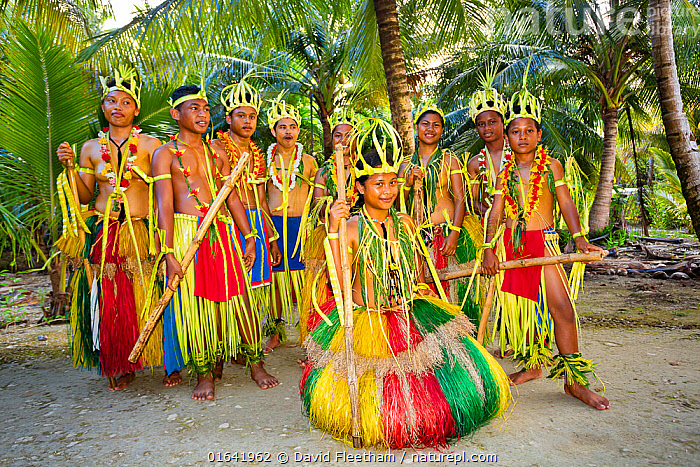Stock photo of Yapese young people in traditional outfits for cultural ...