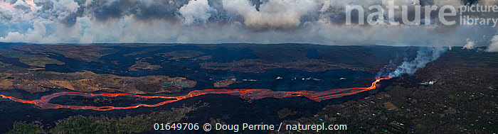 Stock photo of Composite aerial view of Kilauea Volcano east rift zone ...