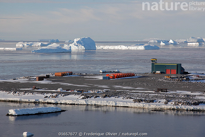 Stock photo of Dumont d'Urville station runway, which was built by ...