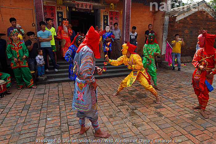 Stock photo of Traditional Nuo dance, or Lion Dance, performed during ...