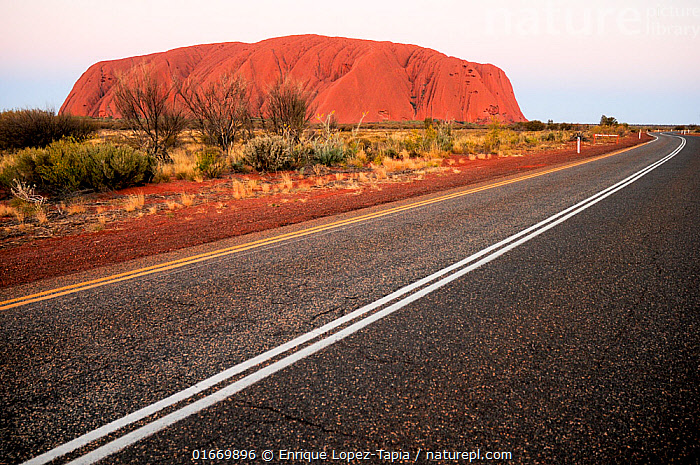 Stock photo of Road beside Uluru / Ayers Rock. Uluru-Kata Tjuta ...