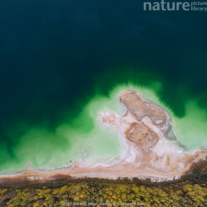 Stock photo of Aerial view of ash pond near Turek, Poland. Former open ...