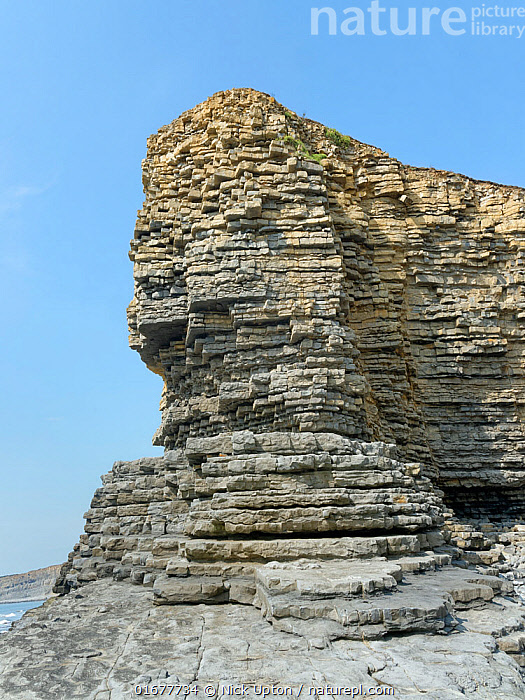 Stock photo of 'Sphinx Rock" cliff at Nash Point with layers of ...