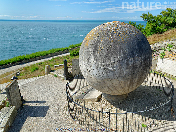 Stock photo of The Great Globe, a 40 ton Portland stone globe with a ...