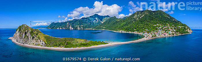 Stock photo of Aerial view of southern tip of Dominica,Scotts Head. It ...