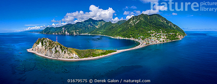 Stock photo of Aerial view of southern tip of Dominica,Scotts Head. It ...