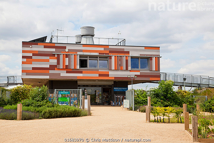 Stock photo of The ecologically friendly RSPB Information Centre ...