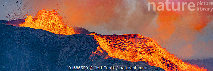 Stock photo of Fagradalsfjall Volcano erupting with lava overflowing to ...
