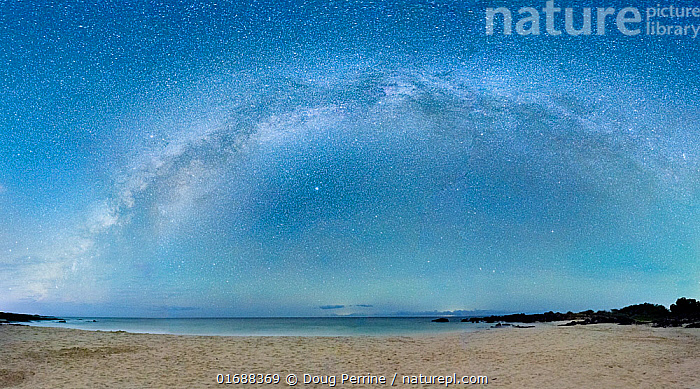 Stock photo of The Milky Way rises above Kua Bay, also known as Manini ...