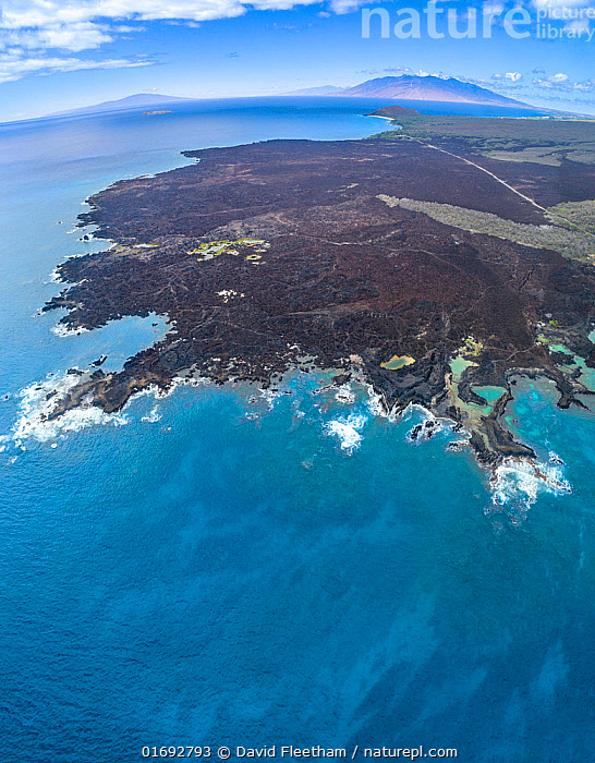 Stock photo of Aerial view of The Ahihi-Kinau Natural Reserve showing ...