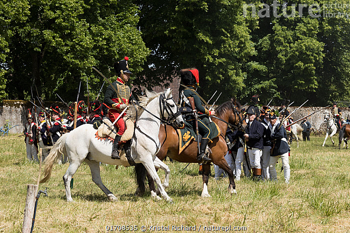 Stock photo of Cavalry attacking square formation formed by infantry ...