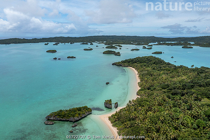 Stock photo of Aerial view of Fulaga, an island atoll located in the ...