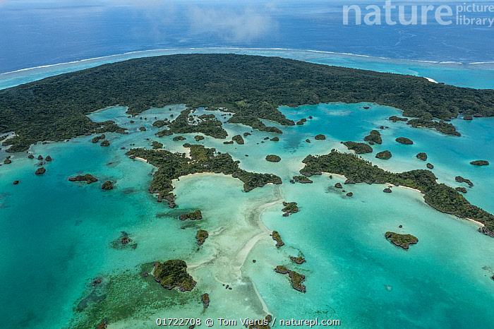 Stock photo of Aerial view of Fulaga Lagoon in the remote Lau Island ...