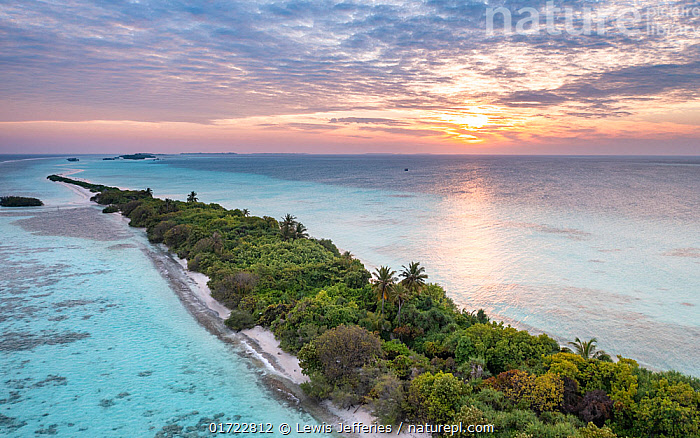 Stock photo of Sunset over Dhigurah Island, South Ari Atoll, Maldives ...