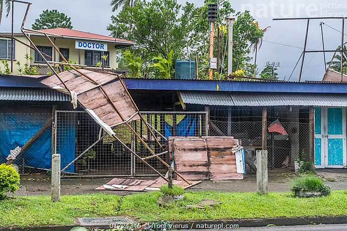 Stock photo of Damaged buildings in Lami Town, the aftermath of severe ...