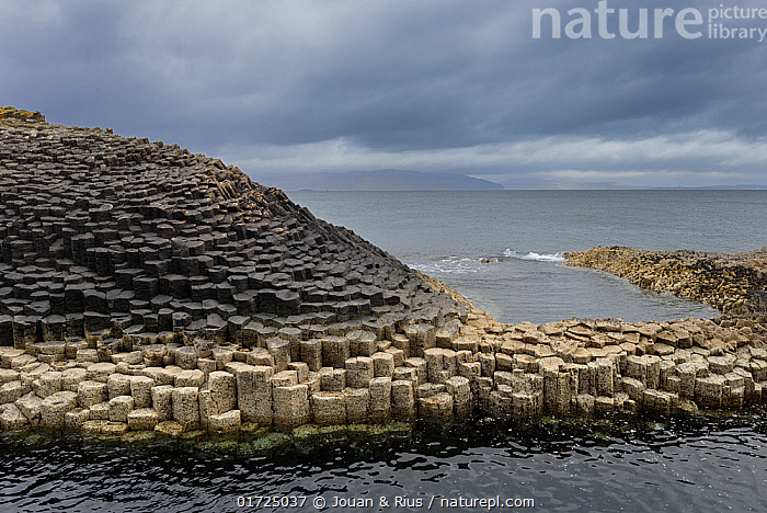 Stock photo of Hexagonal basaltic rock formations formed by volcanic ...