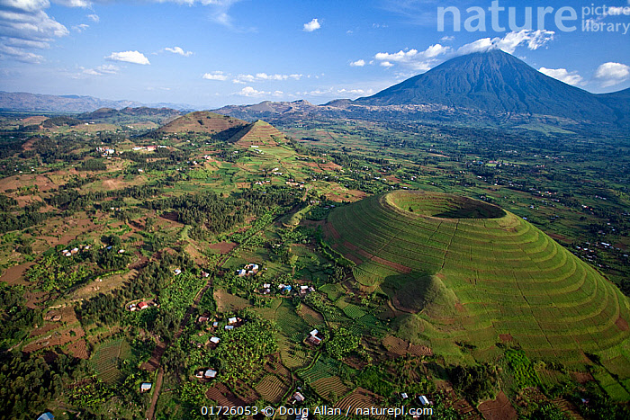 Stock photo of Aerial view of local terraced agriculture on extinct ...