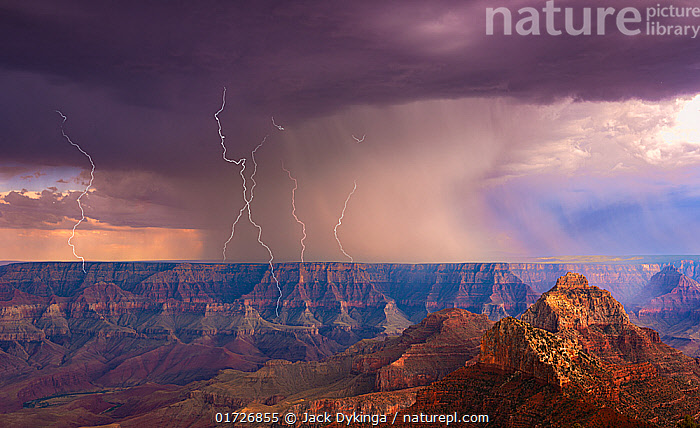 Stock photo of North Rim of the Grand Canyon with Vishnu Temple peak in ...