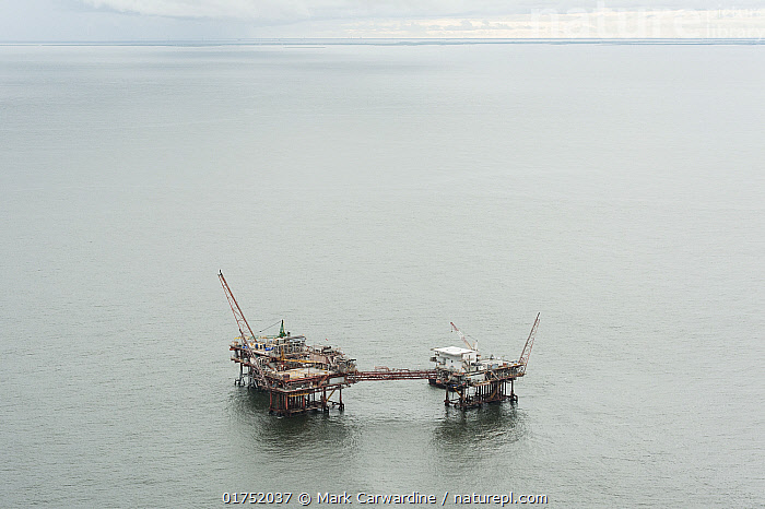 Stock photo of Aerial view of oil rig drilling platform, Louisiana ...