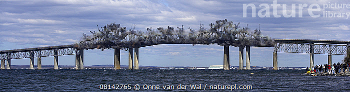 Stock photo of Simultaneous detonations to demolish the old Jamestown ...