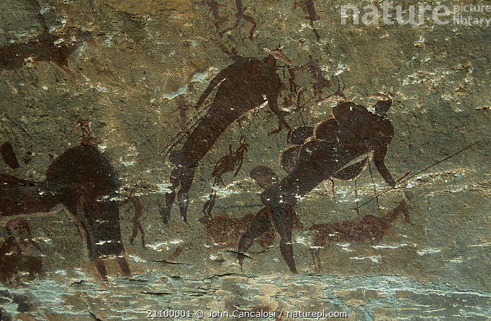 Stock photo of Bushman cave paintings Drakensburg mtns South Africa ...